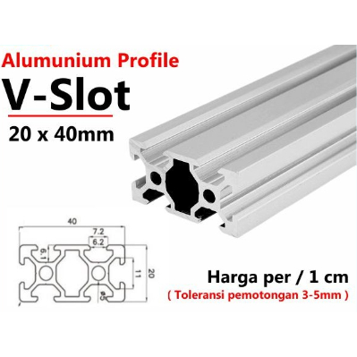 Jual Maestech Aluminium Profile V Slot 2040 20x40 AP2040 Alumunium ...