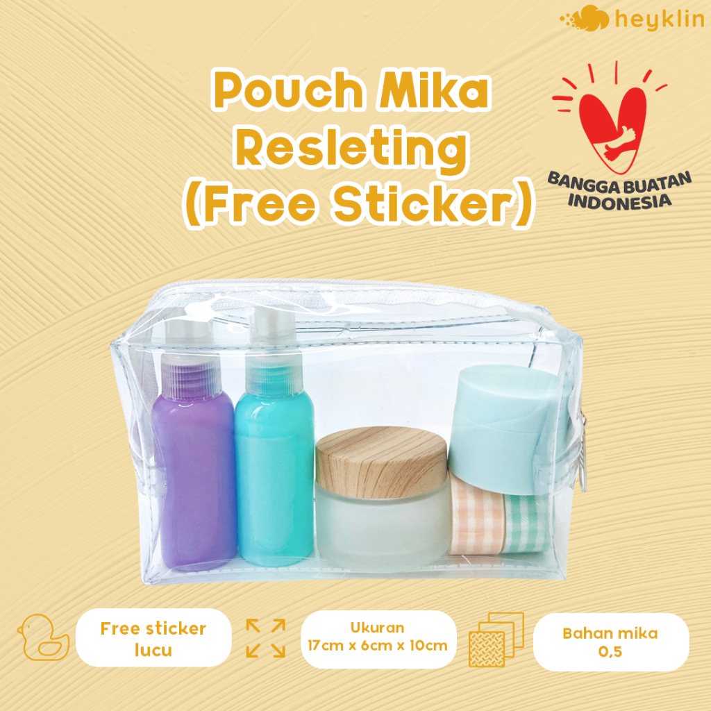 Jual Pouch Mika Resleting Free Sticker | Shopee Indonesia