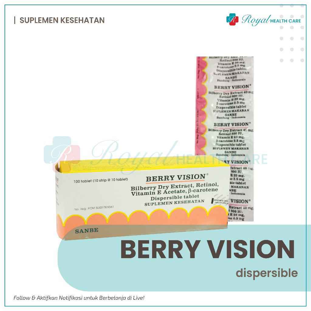 Jual BERRY VISION DISPERSIBLE STRIP ISI 10 TABLET, Suplemen Untuk ...