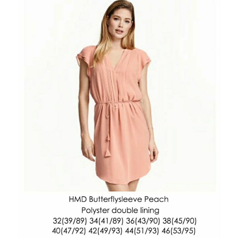 Jual HMD HNM ButterflySleeve Dress Label cross Ukuran 42 PL | Shopee ...