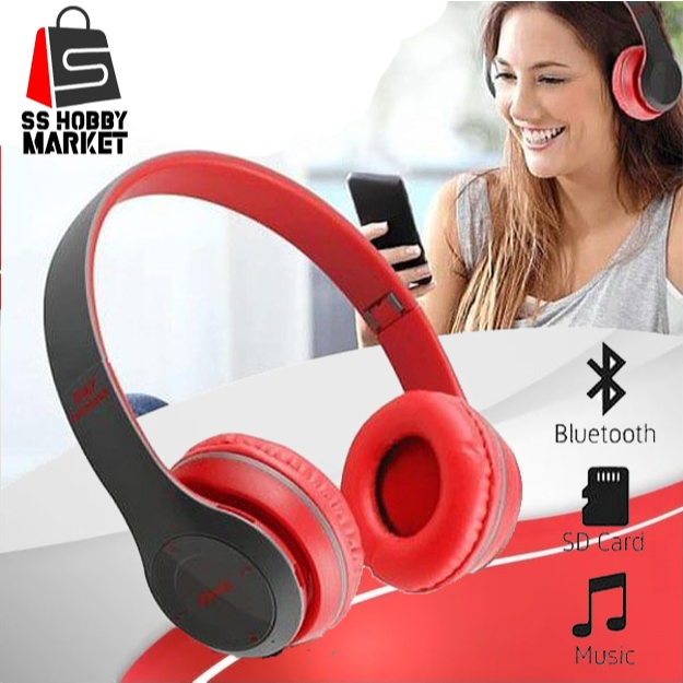 Jual Gaming Headset Headphone Bluetooth P47 Wireless Headset Bass Handsfree Earphone Audio Music ...