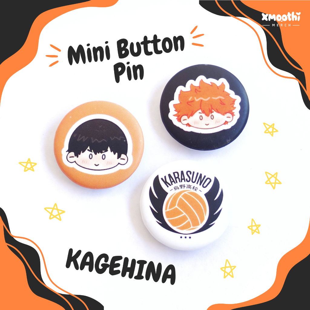 Jual HAIKYUU BUTTON PIN - PIN BROS HAIKYUU HINATA KAGEYAMA KARASUNO ...
