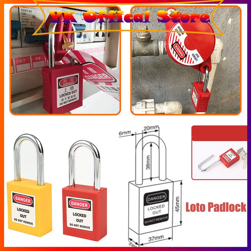 Jual Loto Padlock Gembok Safety Equipment 38mm Merah Dan Kuing | Shopee ...