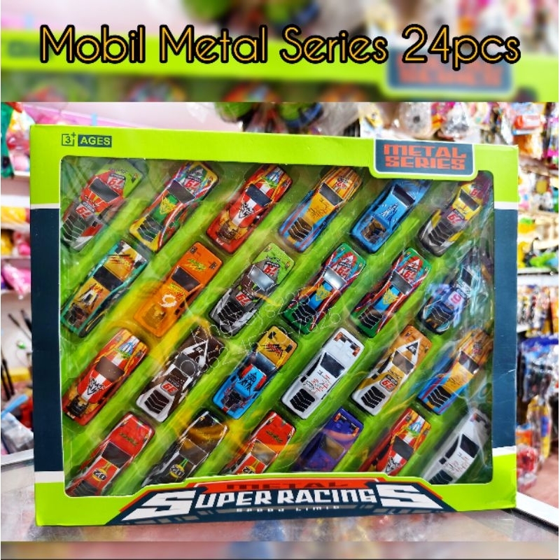 Jual Mainan Anak Mobil Metal Series isi 24pcs dan 12pcs Set Racing ...