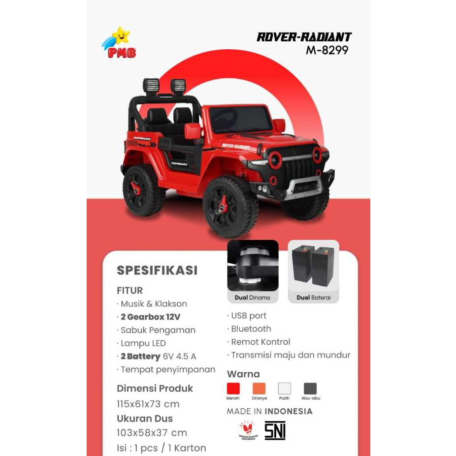 Jual Mobil Aki Anak PMB 8299 / 8299 B BAN EVA | Shopee Indonesia