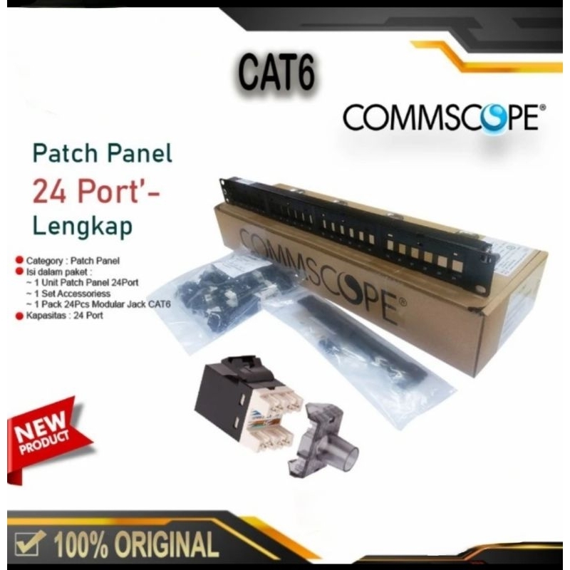 Jual Patch Panel 24 Port Cat 6 AMP COMMSCOPE CAT6 | Shopee Indonesia