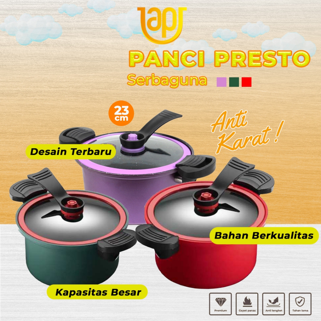 Jual Uapofficial COD Panci Presto 3.5 Liter Anti Lengket Panci Telfon Panci Pressure Cooker ...