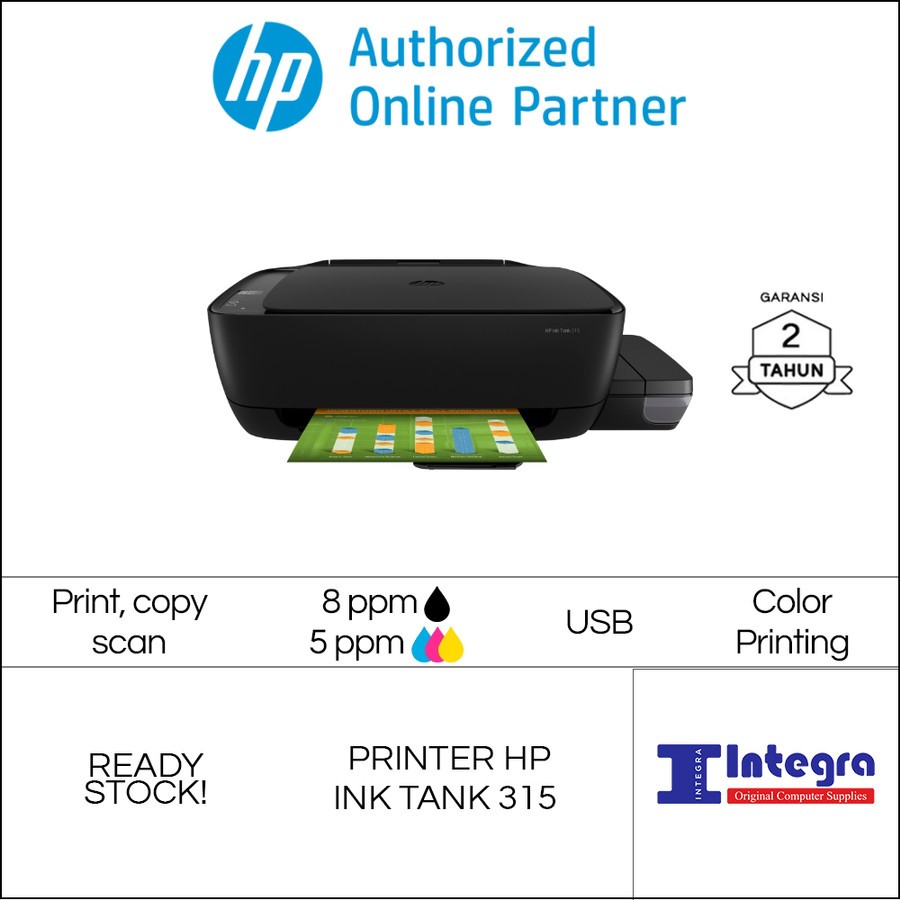 Jual HP Ink Tank 315 All In One Printer (Print, Scan, Copy) HP 315 GT53 ...