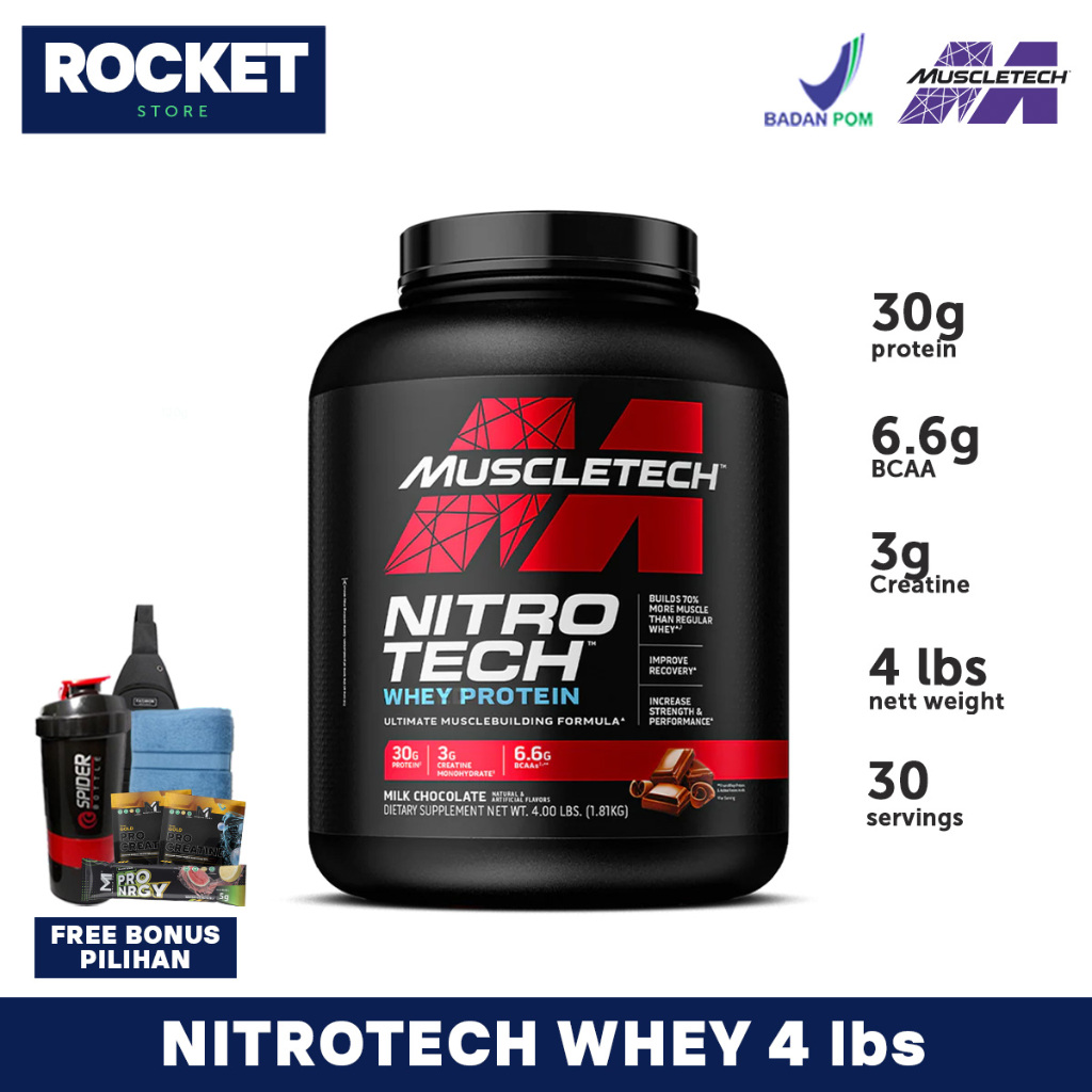 Jual Muscletech Nitrotech Whey Protein Performance 4 lbs - Suplemen ...