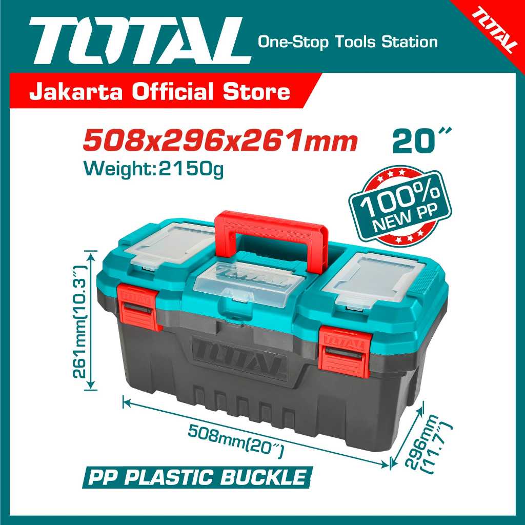 Jual TOTAL 20" Plastic tool box TPBX0201 | Shopee Indonesia