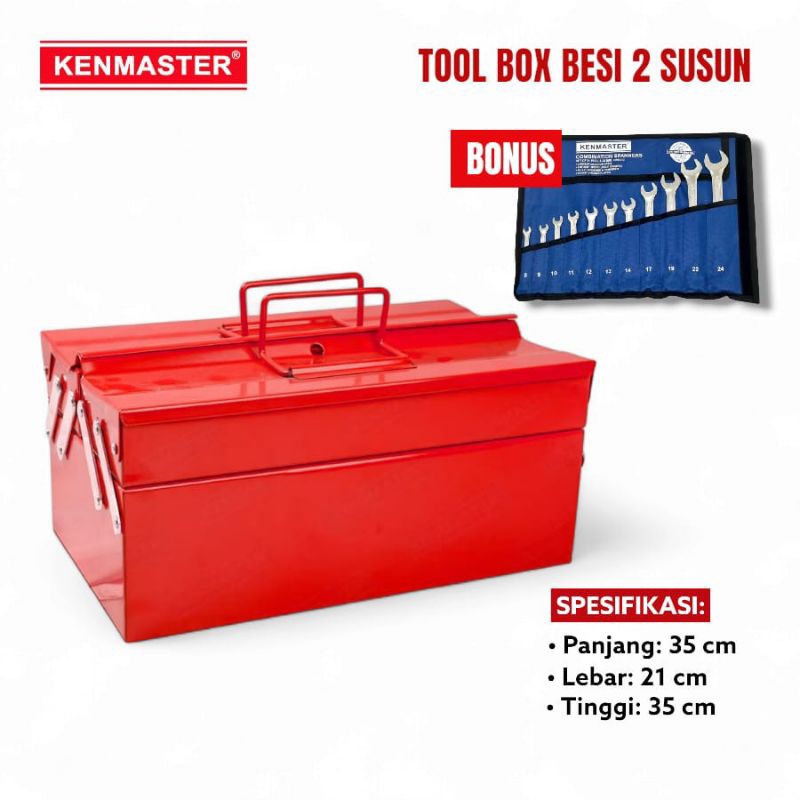 Jual NEW!!! BOX Kenmaster Tool Box Besi 2 Susun / Kotak Perkakas Penyimpanan Alat Perkakas Besi ...