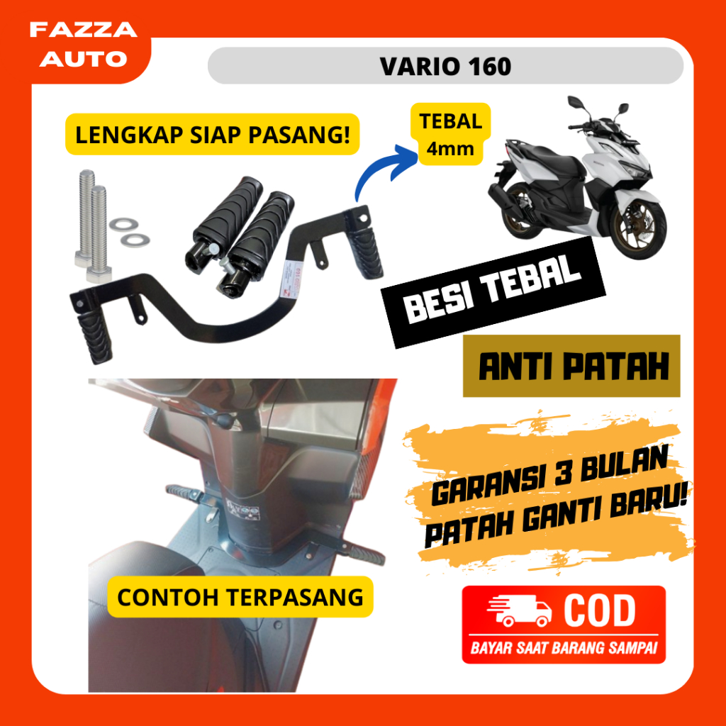 Jual FOOTSTEP DEPAN VARIO 160 PAKET LENGKAP MODEL PLAT PIPIH | Shopee ...