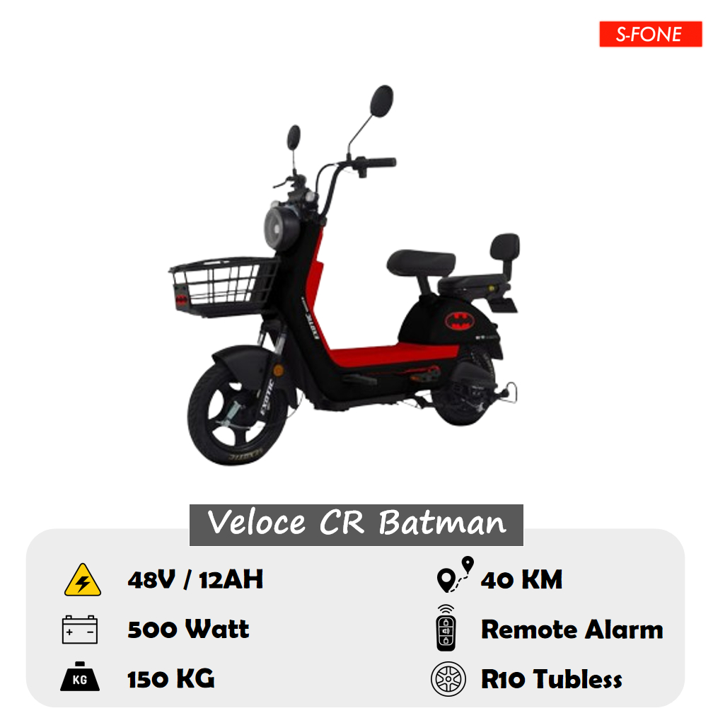 Jual Sepeda Listrik Exotic Veloce CR Batman Accu 48/12 Motor 500 Watt ...