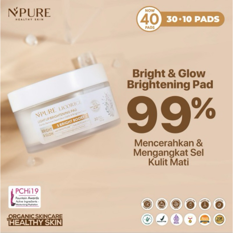 Jual NPURE LICORICE LIGHT UP BRIGHTENING PAD | Kapas exfoliasi Npure ...