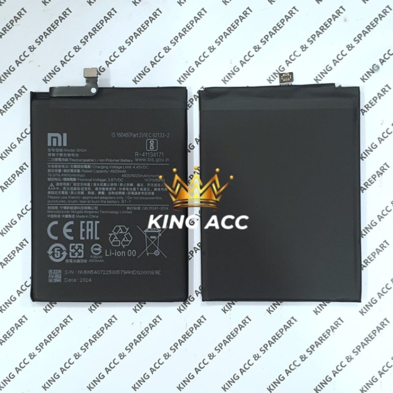Jual BATERAI BATRE BATTERY BATERE XIAOMI REDMI 9 NOTE 9 NOTE 9 PRO BN54 ...