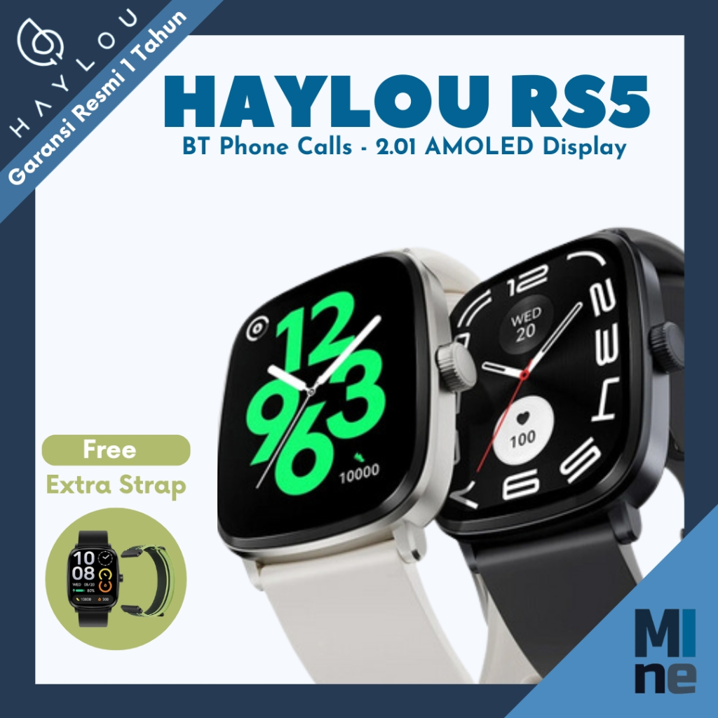 Jual Haylou RS5 Smartwatch 2.01 Inch AMOLED BT Phone Call Metalic Bezel ...