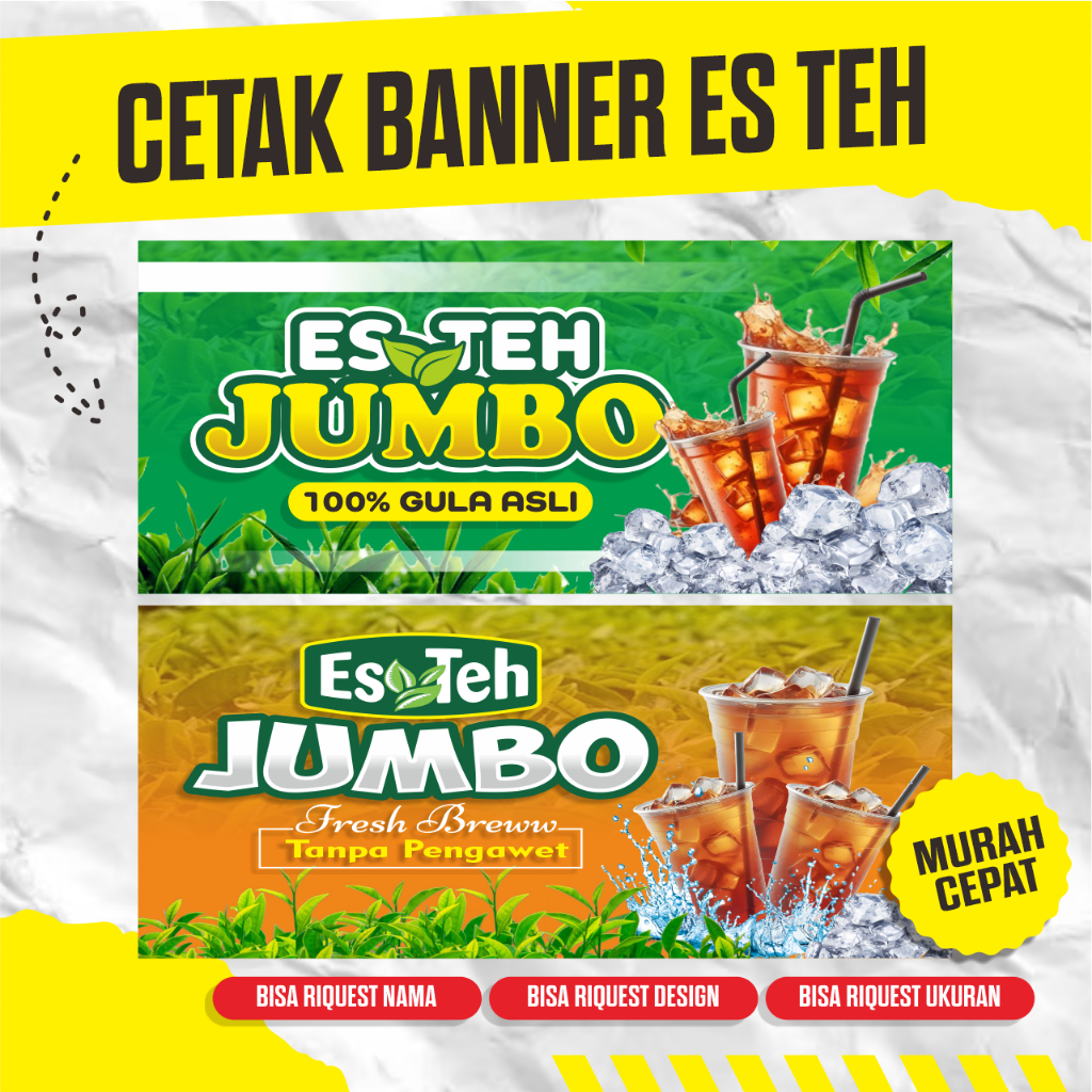 Jual Banner Es Teh Jumbo Bisa Ganti Namamu Atau Riquest Design Sendiri ...