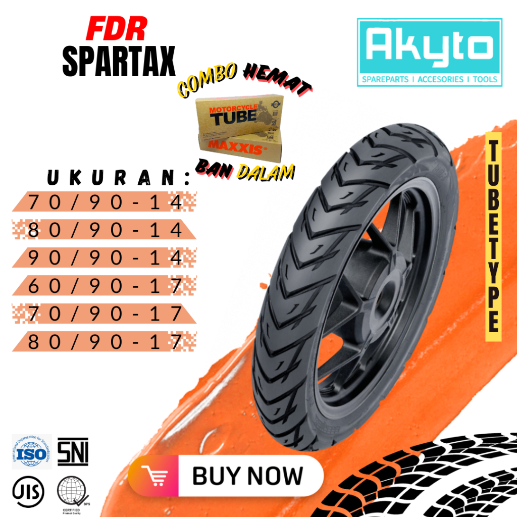 Jual BAN FDR SPARTAX RING 17 RING 14 / BAN TUBETYPE / BAN MOTOR RING 17 ...