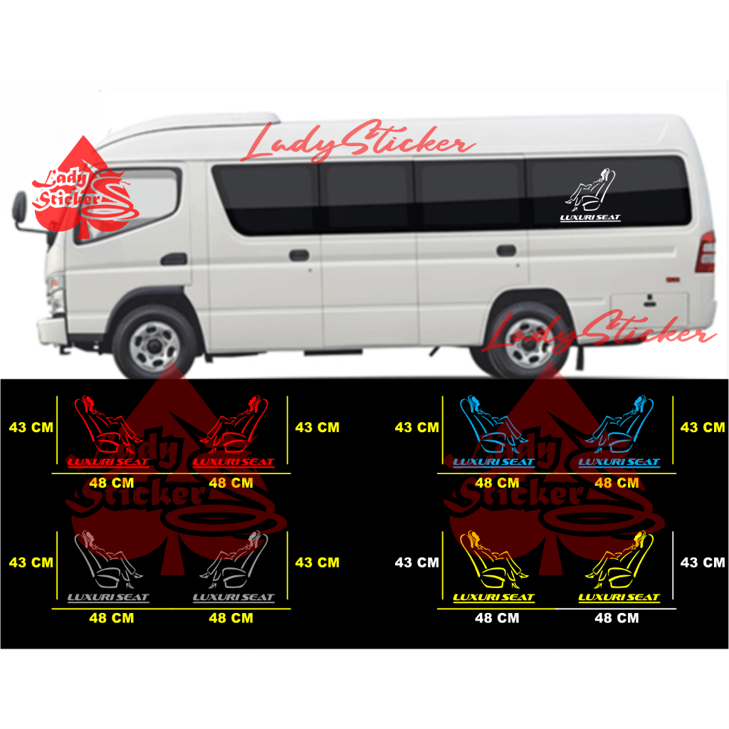 Jual Sticker luxuri seat mini bus elf cutting sticker mobil elf hino ...