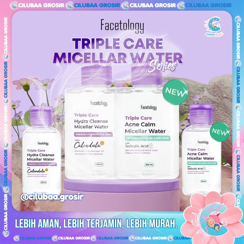Jual FACETOLOGY Triple Care Hydra Cleanse & Acne Calm Micellar Water ...
