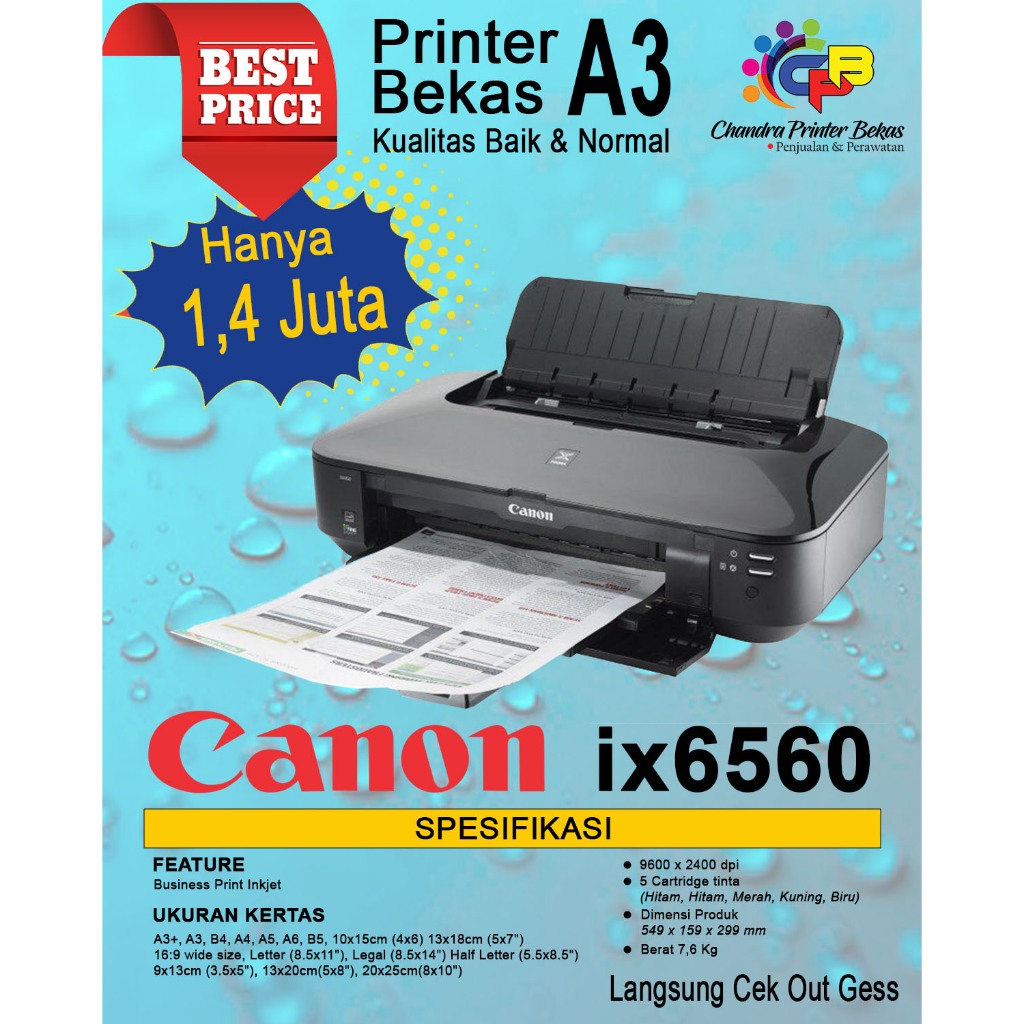 Jual Canon Pixma ix 6560 printer A3+ | Shopee Indonesia