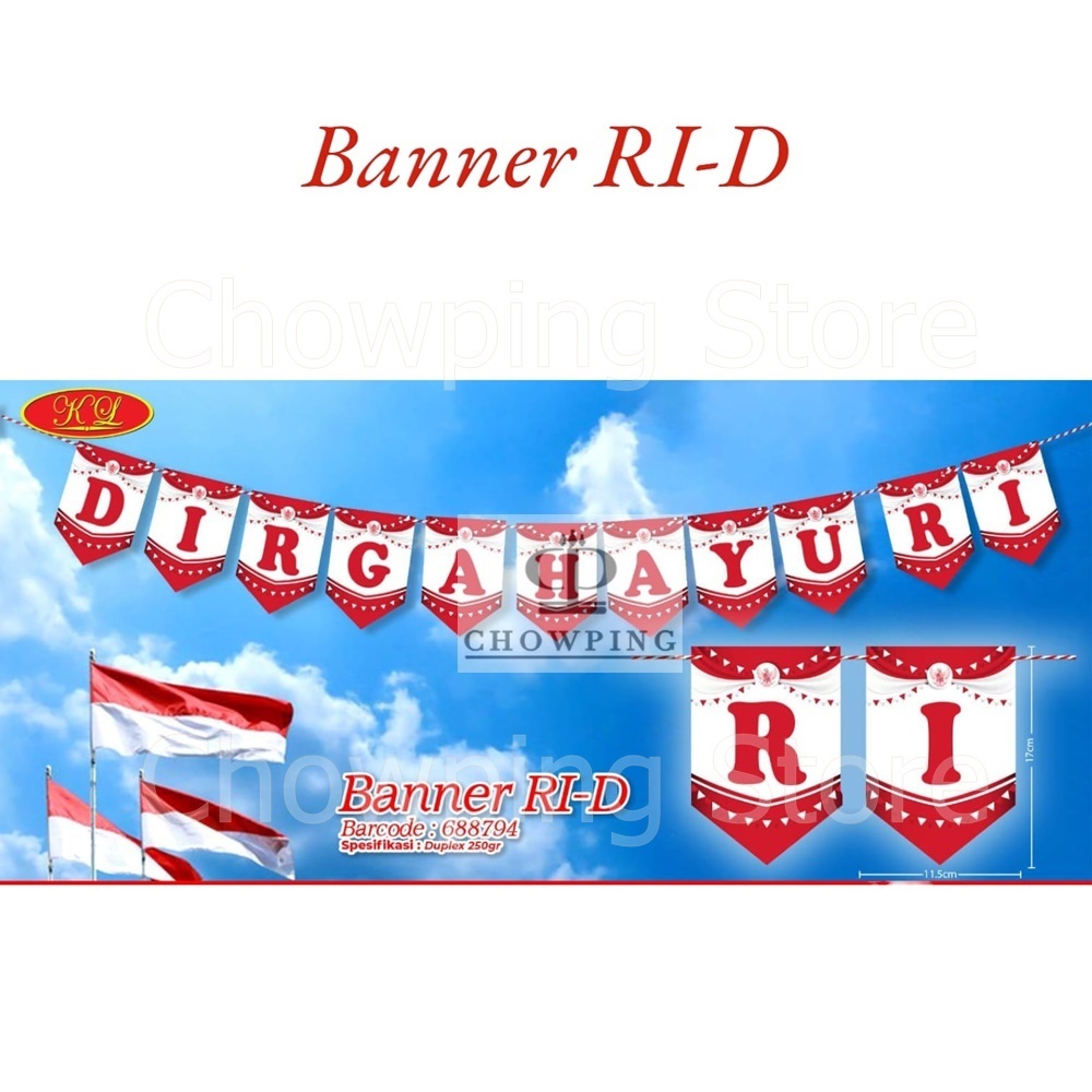 Jual BANNER FLAG / BUNTING FLAG HUT RI / DIRGAHAYU REPUBLIK INDONESIA ...