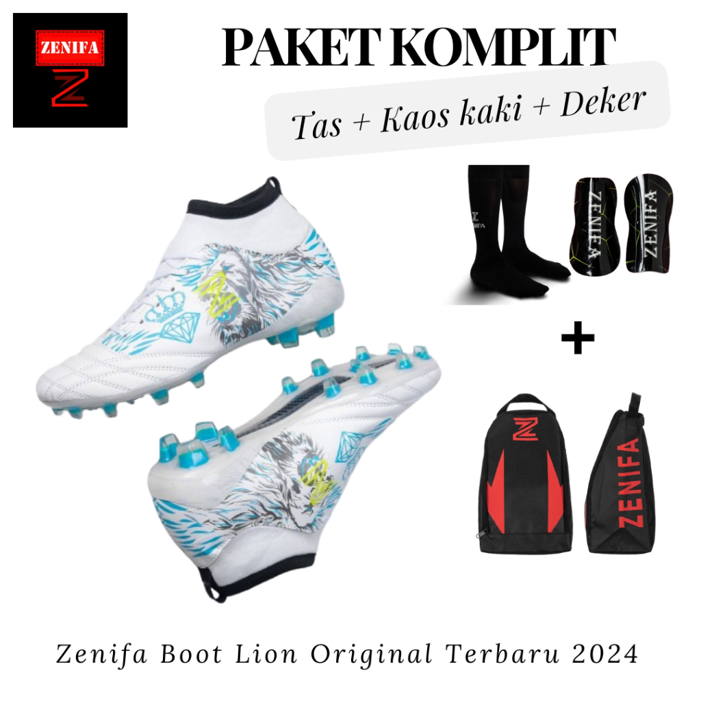 Jual Zenifa Original Sepatu Bola Boot Original Sol bening Motif Lion ...