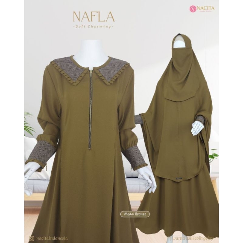 Jual Gamis Set Nafla by Nacita | Gamis Jetblack Nafla Set Nacita | Dress Syar'i | Shopee Indonesia