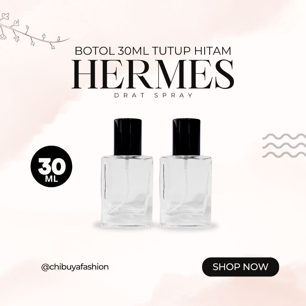 Jual BOTOL PARFUM H333RMES TUTUP HITAM // 30ML // SPRAY DRAT || botol ...