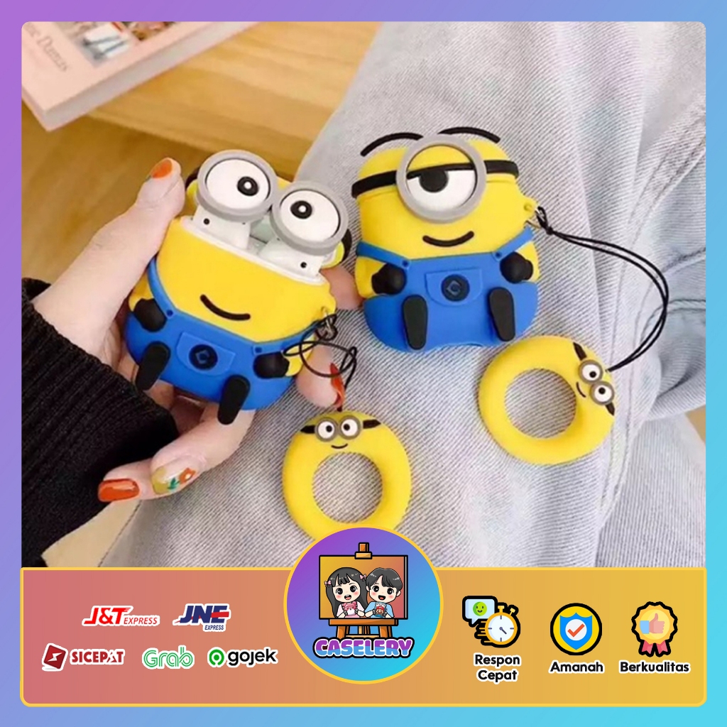 Jual Case Airpods Gen 1 2 3 Pro Model Minion Karakter Cover Silicone ...