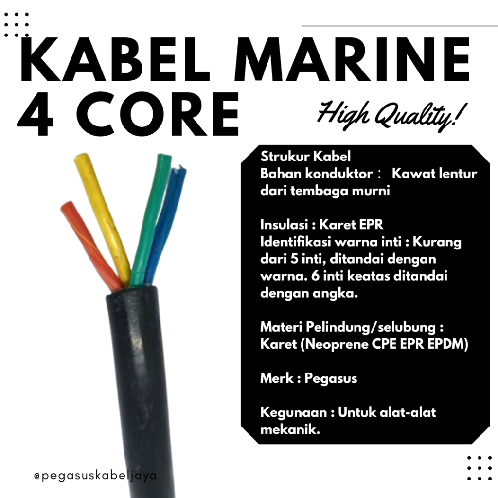 Jual KABEL PUMP SUBMERSIBLE/4 CORE/KABEL MARINE RUBBERLISTRIK DARI 4X0 ...
