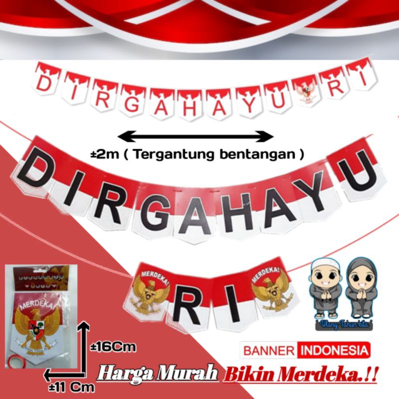Jual Banner KARTON DIRGAHAYU RI,Bunting Dirgahayu,banner Agustusan ...