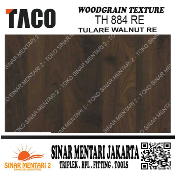 Jual TACO HPL WOODGRAIN TEXTUR TH 884 RE TULARE WALNUT RE | Shopee ...