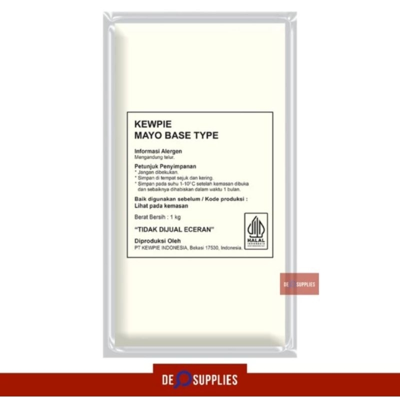 Jual Kewpie Mayo Base Type 1kg - Saus Mayonaise Plain Dasar Halal | Shopee Indonesia