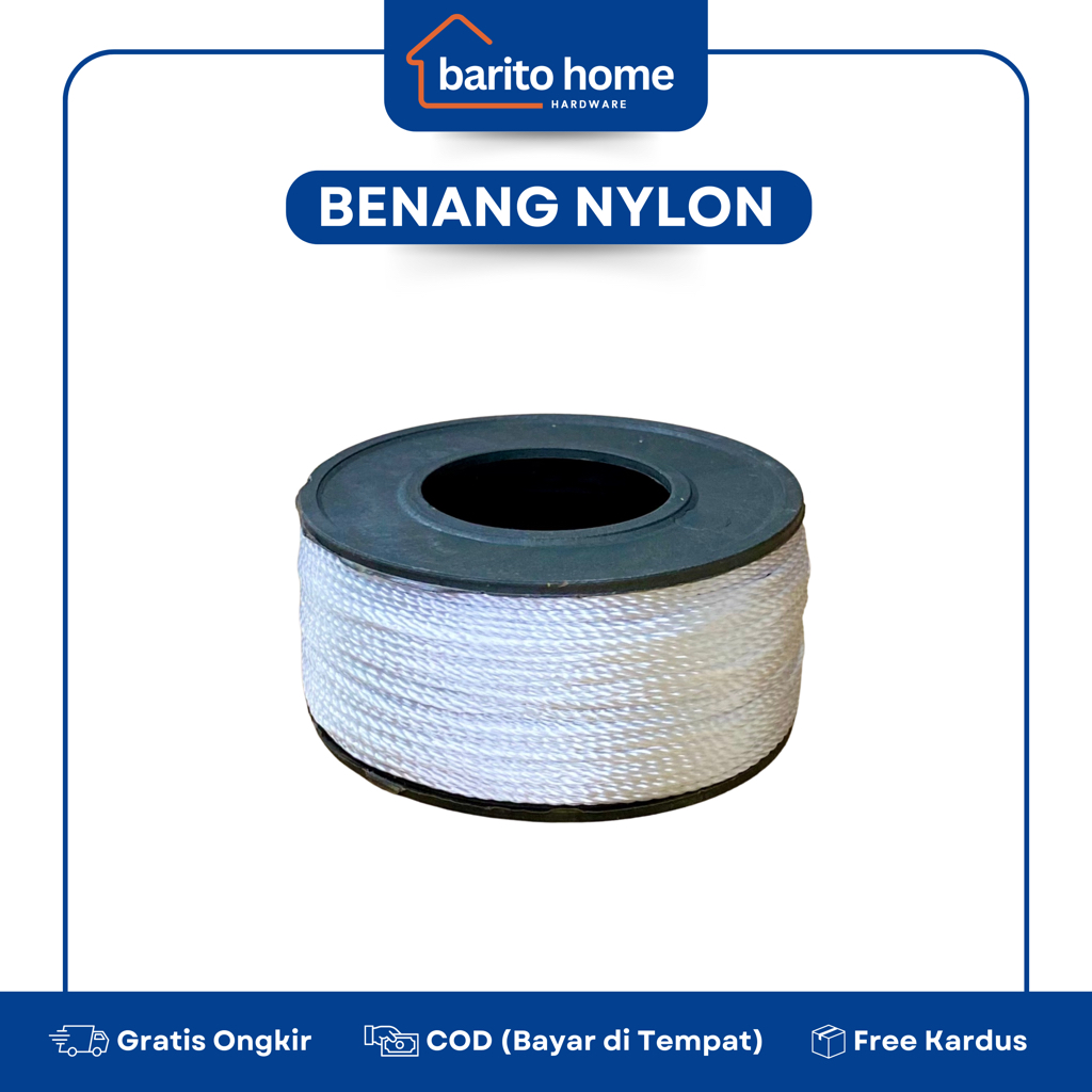 Jual Benang Nilon Nylon Putih 15 Meter / Benang Bangunan / Benang Sol ...