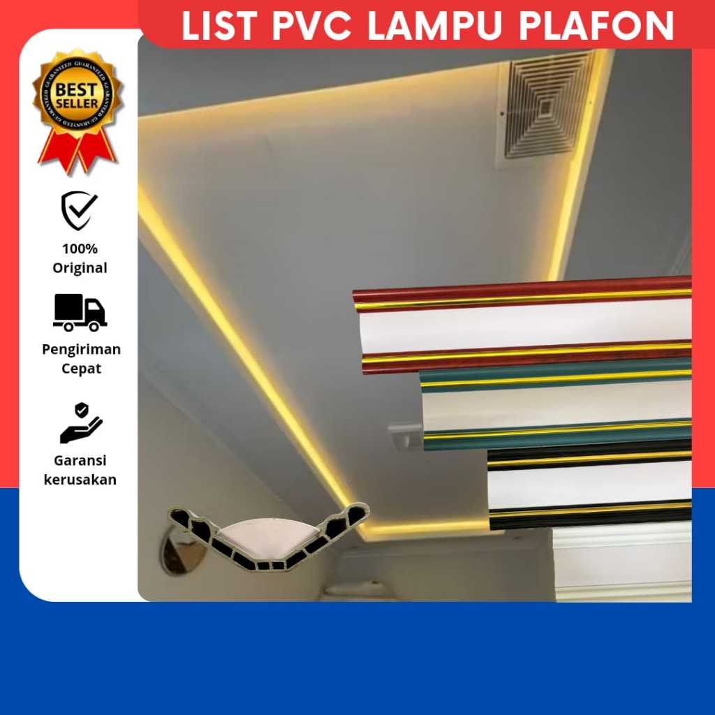 Jual List Lampu Plafon PVC/ List Gold/ List Lampu LED Termurah | Shopee ...