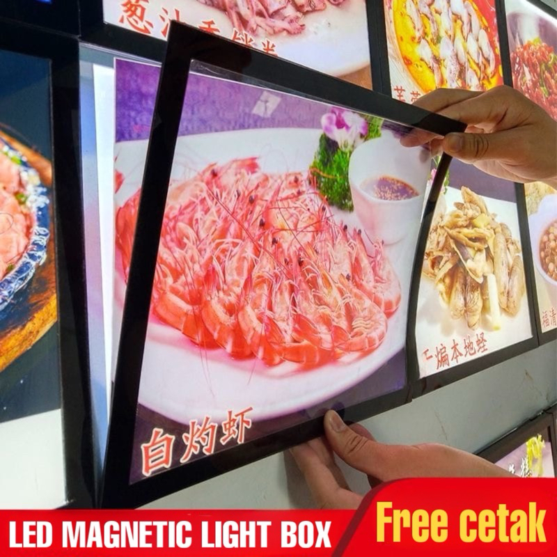 Jual Slimlite magnetic light Led/slim light box frame/ portable led menu (Ready berbagai ukuran ...