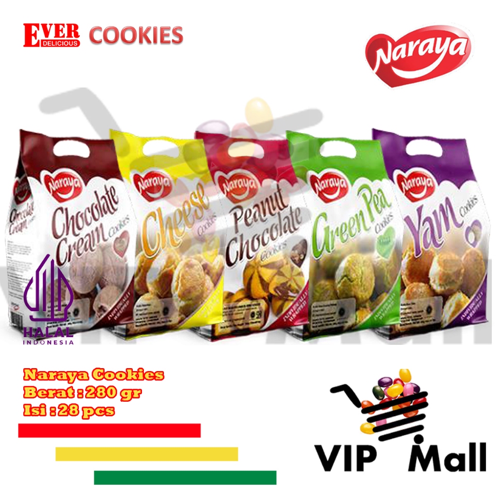 Jual Naraya Cookies 280G (1 Bags Isi 28 Pcs). | Shopee Indonesia