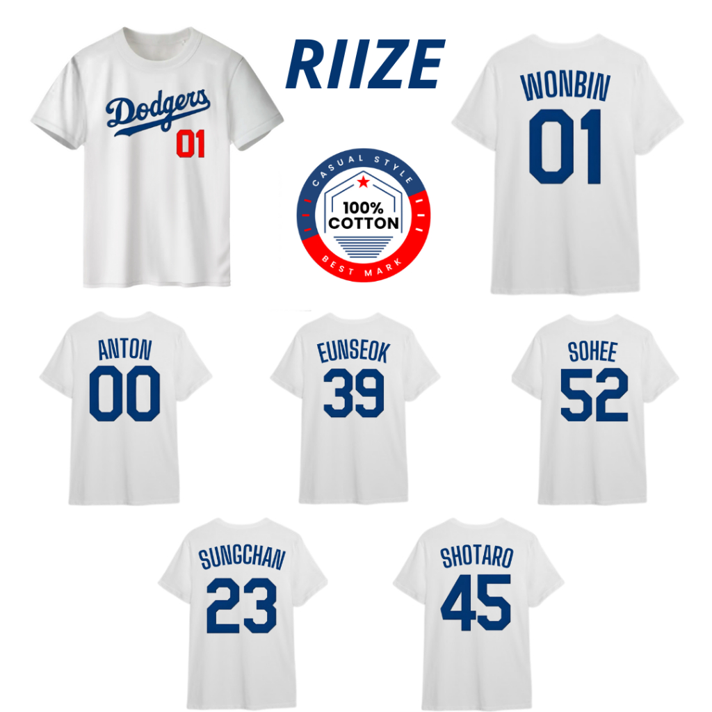 Jual Baju baseball Riize dodger kaos oblong kpop korea wonbin shotaro ...