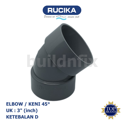 Jual RUCIKA ELBOW / KENI 45° PVC 3" D (TIPIS) | Shopee Indonesia