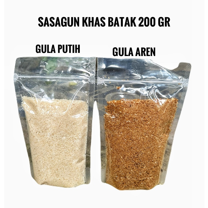 Jual 200 GRAM SASAGUN GULA PASIR PUTIH DAN GULA AREN | Shopee Indonesia