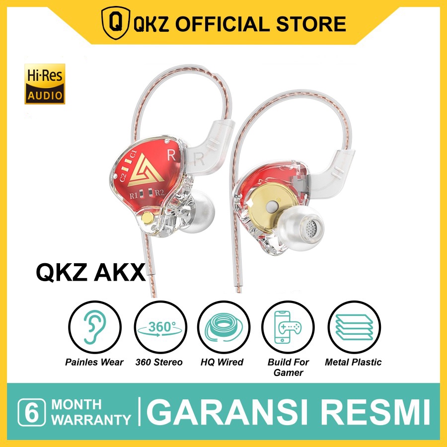Jual QKZ AKX with Mic In Ear Earphones Dynamic Driver Wired Earphone ...