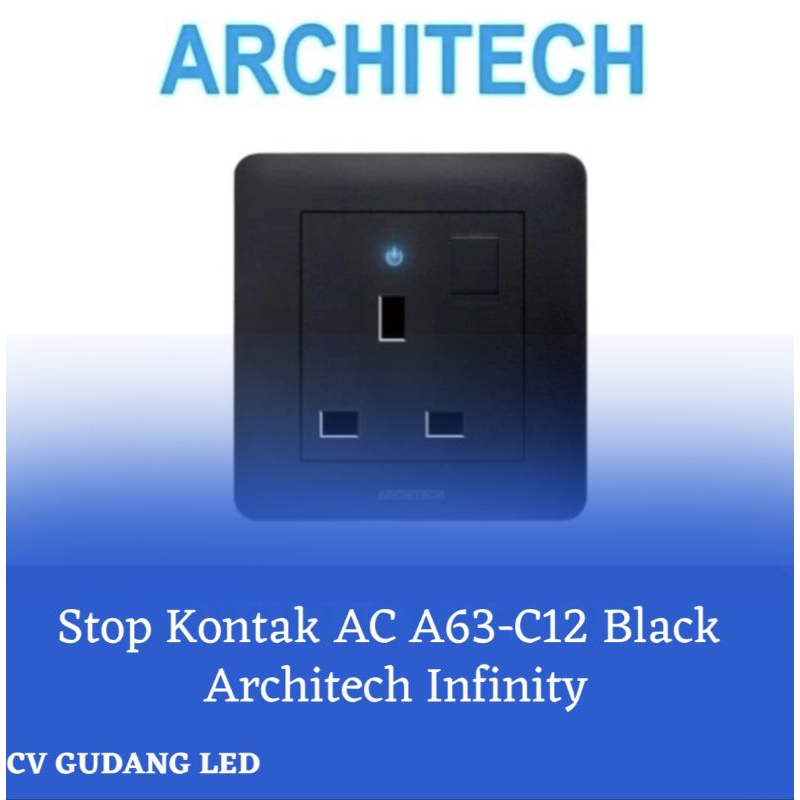 Jual Stop Kontak AC A63-C12 Black Architech Infinity | Shopee Indonesia