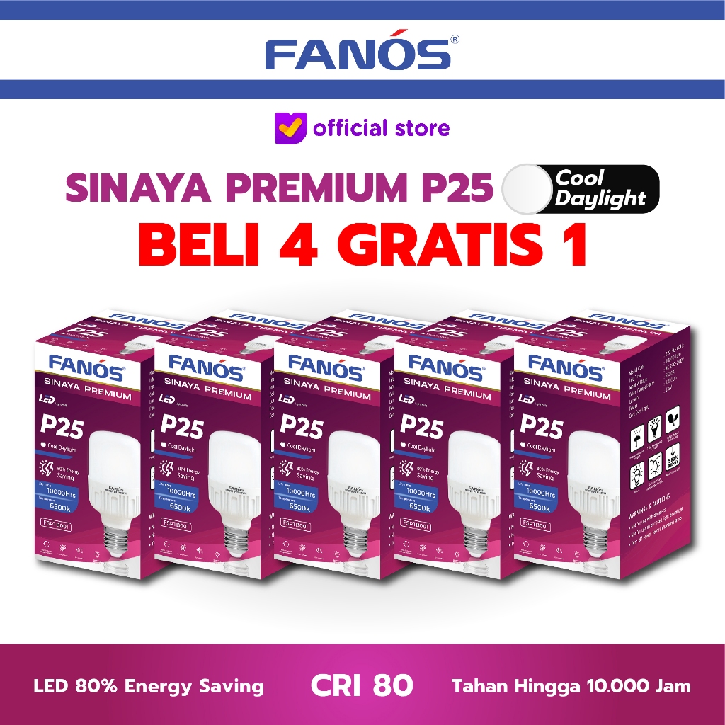 Jual Sinaya Premium 25W [Beli 4 Gratis 1] Lampu LED Bohlam Cahaya Putih | Shopee Indonesia