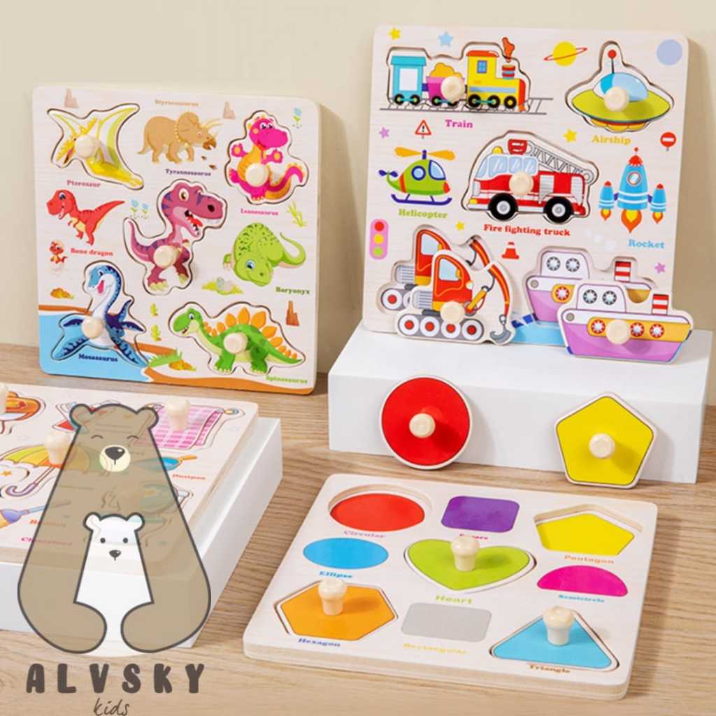 Jual PUZZLE KNOB WOODEN PUZZLE KAYU ANAK / MAINAN EDUKASI PUZZLE ...