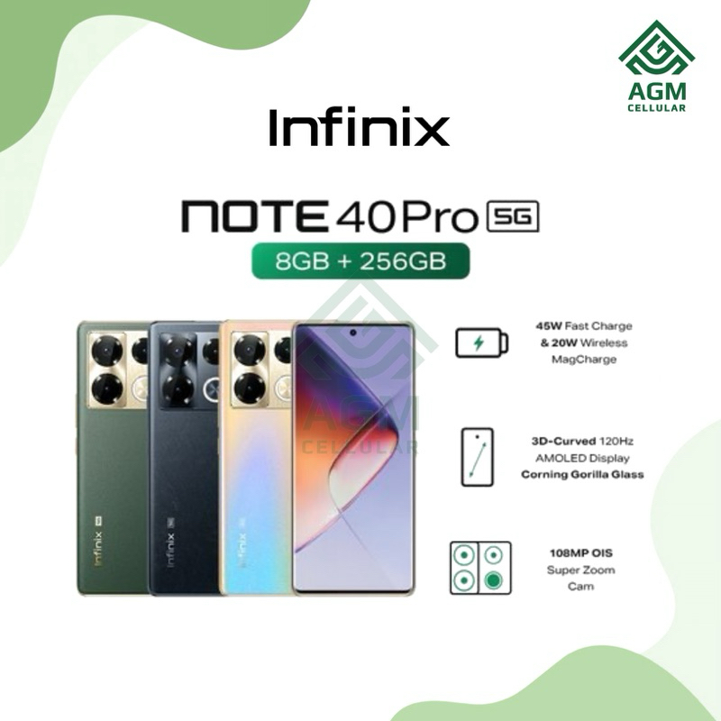 Jual HANDPHONE INFINIX NOTE 40 PRO 5G RAM 8GB/256GB (Obsidian Black ...