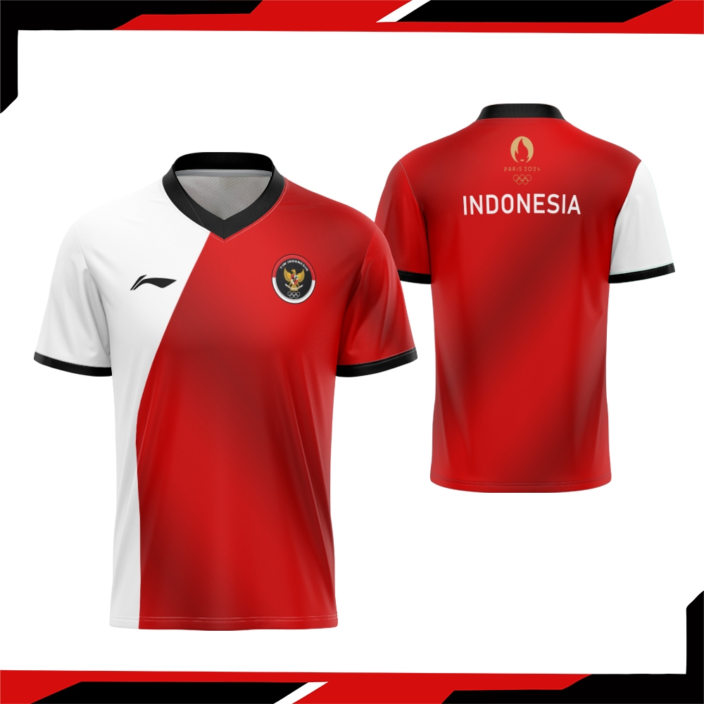 Jual Baju Kaos Jersey Kontingen Olimpiade Paris 2024 Timnas Indonesia ...