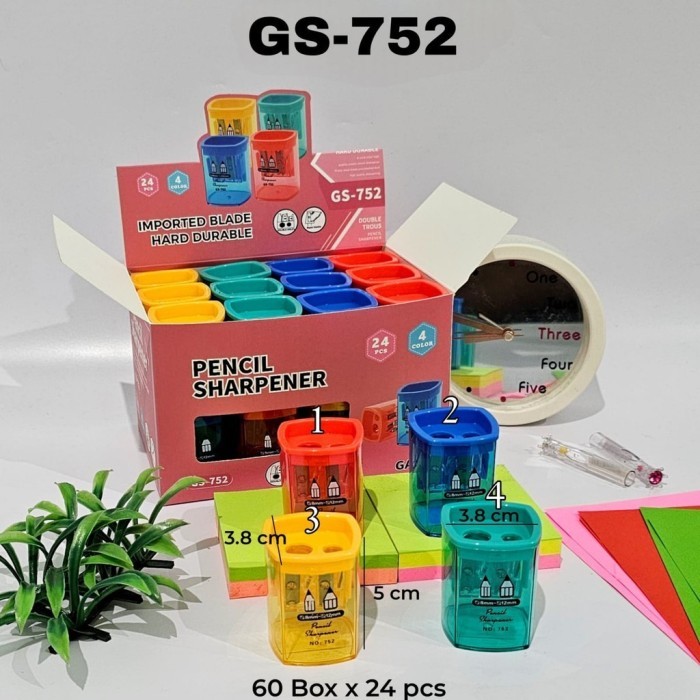 Jual Peruncing GS752 / GS 755 Polos 2 Lobang GASTA/ Rautan /Sharpener ...