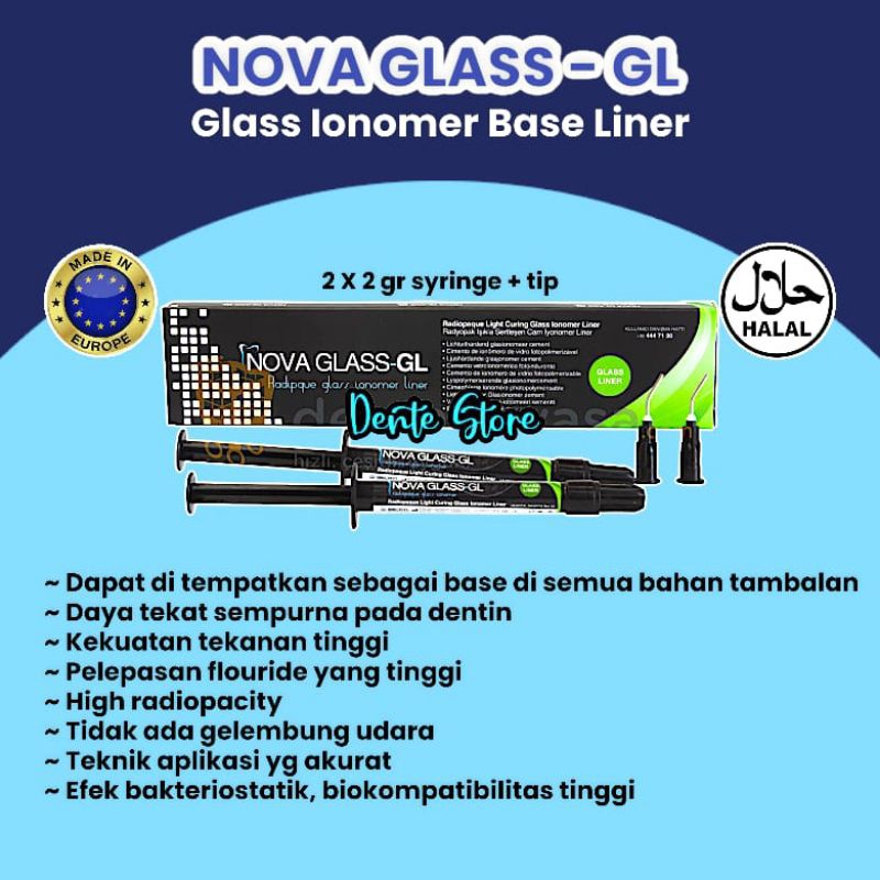 Jual Dental Glass Ionomer Cavity Liner Lightcure Ionoseal Nova Glass Gl Imicryl Shopee