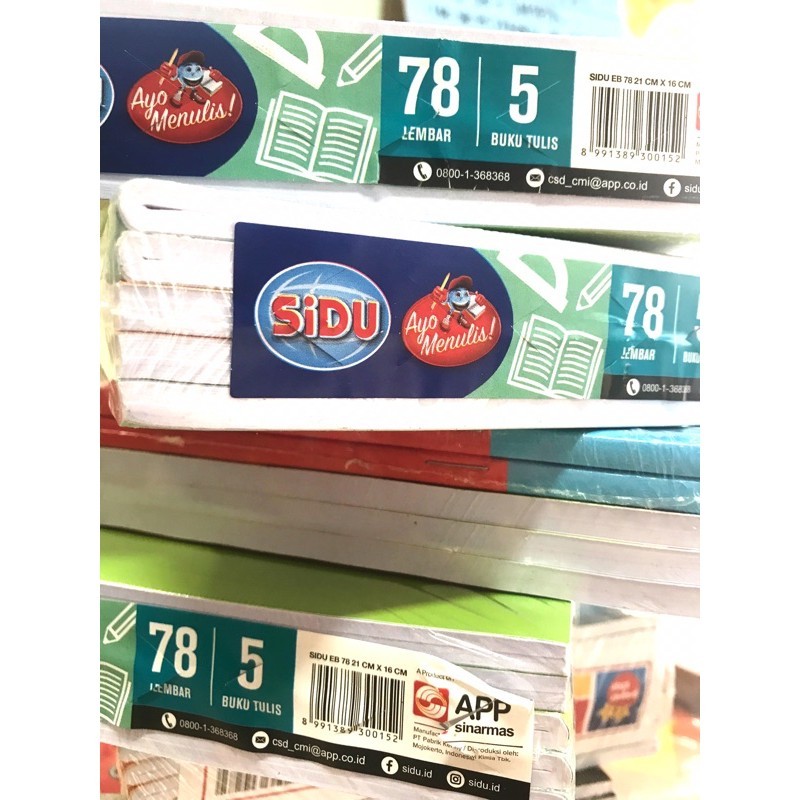 Jual BUKU TULIS SIDU EB 78 LEMBAR, 1 PACK ISI 5 BUKU SINAR DUNIA ...